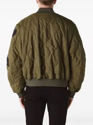 Alexander McQueen Orchid Quilted Bomber Jacket - Green