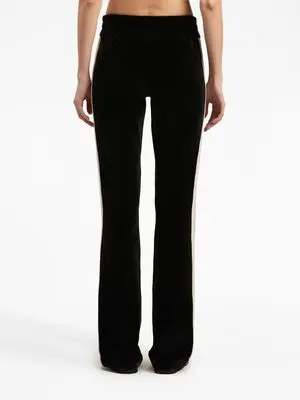 Palm Angels Stripe-detail Velvet Track Pants - Black