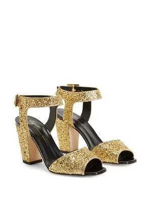 GIUSEPPE ZANOTTI 80mm Emmanuelle Glitter Sandals - Gold
