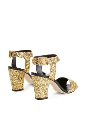GIUSEPPE ZANOTTI 80mm Emmanuelle Glitter Sandals - Gold
