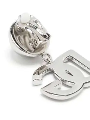 Dolce & Gabbana Logo-plaque Clip-on Earrings - Silver