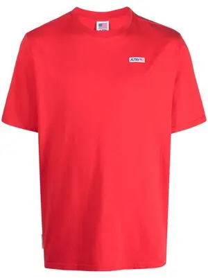 AUTRY Logo-print Cotton T-shirt - Red