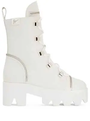 GIUSEPPE ZANOTTI Juliett Lace-up Boots - White