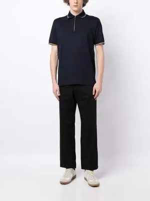 Paul Smith Rainbow Stripe-detail Cotton Polo Shirt - Blue