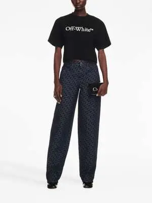 Off-White Logo-jacquard Straight-leg Jeans