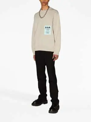 AMBUSH Pass-print Cotton Sweatshirt - Neutrals