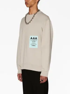 AMBUSH Pass-print Cotton Sweatshirt - Neutrals