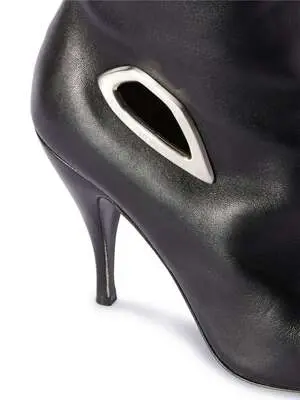 Off-White Crescent Knee-high Leather Boots - Black