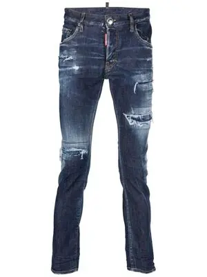Dsquared2 Distressed-finish Tapered-leg Jeans - Blue