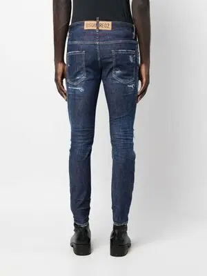 Dsquared2 Distressed-finish Tapered-leg Jeans - Blue
