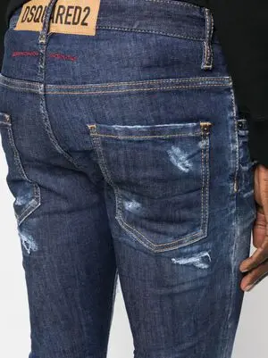 Dsquared2 Distressed-finish Tapered-leg Jeans - Blue