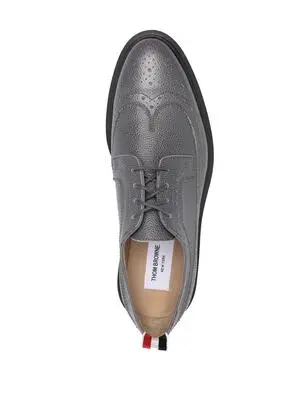 Thom Browne Almond-toe Leather Brogues - Grey