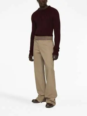 Dolce & Gabbana Logo Patch Ribbed Jumper - Brown