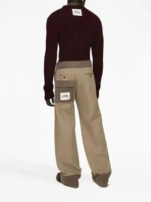 Dolce & Gabbana Logo Patch Ribbed Jumper - Brown