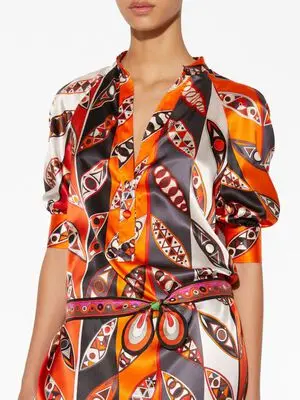 Emilio Pucci Girandole-print Shirt Mini Dress