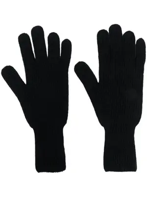 BARRIE Intarsia Knit Gloves - Black