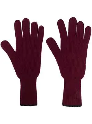 BARRIE Intarsia-knit Cashmere Gloves - Red