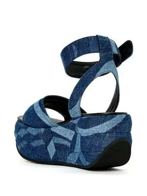 Emilio Pucci Ami Denim Platform Sandals - Blue