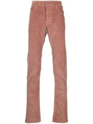 Jacob Cohen Mid-rise Slim-fit Corduroy Trousers - Pink