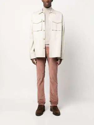 Jacob Cohen Mid-rise Slim-fit Corduroy Trousers - Pink