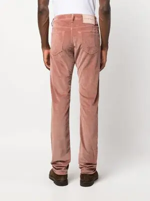 Jacob Cohen Mid-rise Slim-fit Corduroy Trousers - Pink