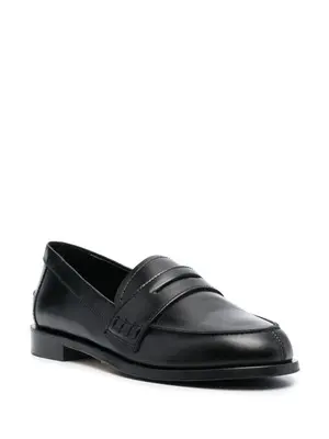 AeydĒ Oscar Penny-slot Leather Loafers - Black