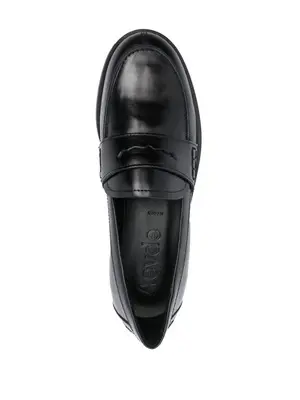 AeydĒ Oscar Penny-slot Leather Loafers - Black
