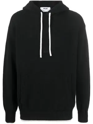 MSGM Contrasting Trim Drawstring Hoodie