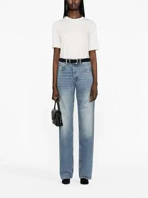Saint Laurent Logo-embroidered T-shirt
