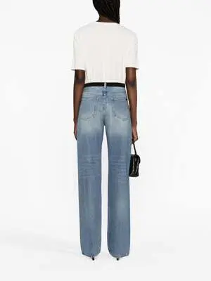 Saint Laurent Logo-embroidered T-shirt