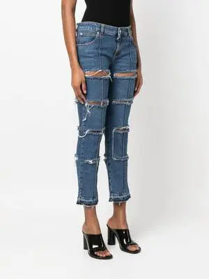 Alexander McQueen Distressed Cropped Jeans