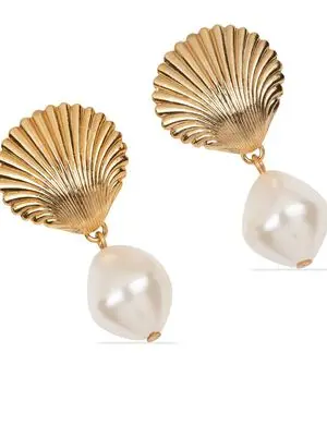JENNIFER BEHR Alana Shell Baroque-pearl Earrings