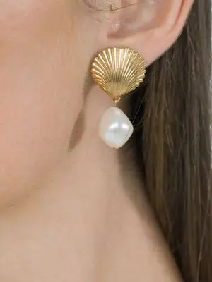 JENNIFER BEHR Alana Shell Baroque-pearl Earrings