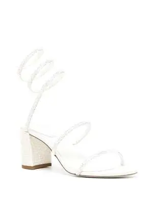 Rene Caovilla Cleo 80mm Crystal-embellished Sandals - White