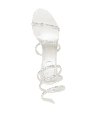 Rene Caovilla Cleo 80mm Crystal-embellished Sandals - White