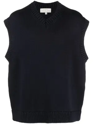 Studio Nicholson V-neck Cotton-blend Knitted Vest
