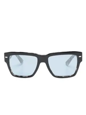 Dolce & Gabbana Logo-engraved Square-frame Sunglasses - Black
