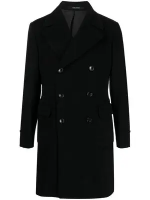 Tagliatore Double-breasted Wool-blend Coat - Black