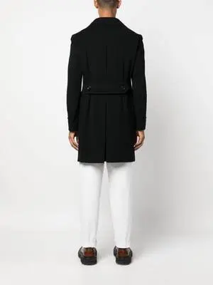 Tagliatore Double-breasted Wool-blend Coat - Black