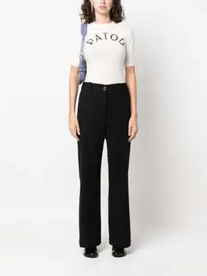 PATOU Iconic Long Wide-leg Trousers - Black