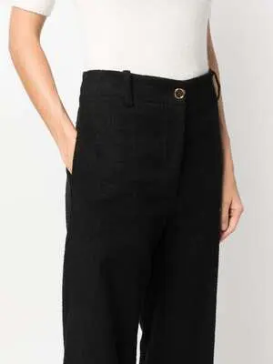 PATOU Iconic Long Wide-leg Trousers - Black