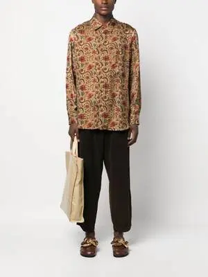 UMA WANG Floral-print Long-sleeved Shirt