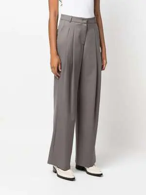 LOW CLASSIC Pleated High-waist Trousers - Grey