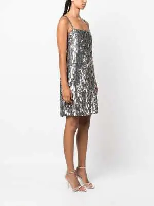 P.a.r.o.s.h Sequinned Mini Dress - Silver