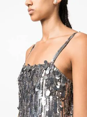P.a.r.o.s.h Sequinned Mini Dress - Silver