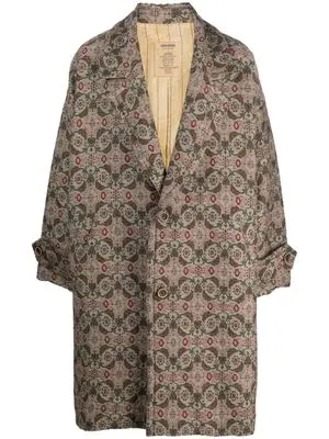 UMA WANG Graphic-print Single-breasted Coat