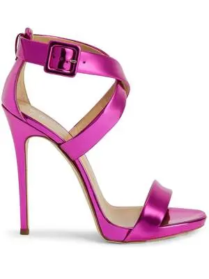 GIUSEPPE ZANOTTI Bellis 120mm Leather Sandals - Pink