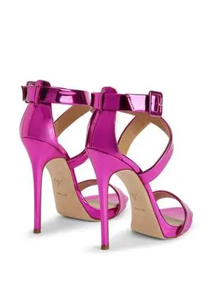 GIUSEPPE ZANOTTI Bellis 120mm Leather Sandals - Pink