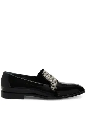GIUSEPPE ZANOTTI Eflamm Crystal Embellished Loafers - Black