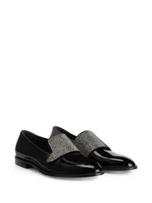 GIUSEPPE ZANOTTI Eflamm Crystal Embellished Loafers - Black